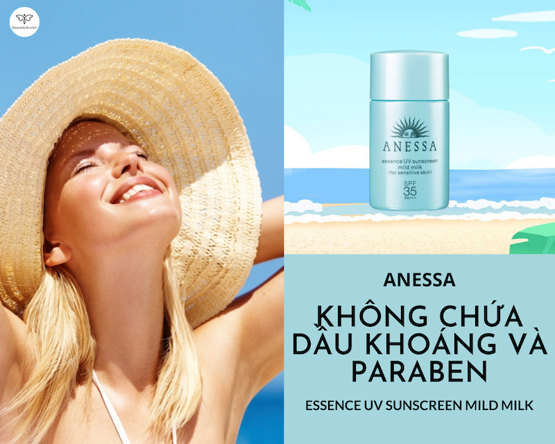 Kem Chống Nắng Anessa Màu Xanh Essence UV Mild Milk 60ml